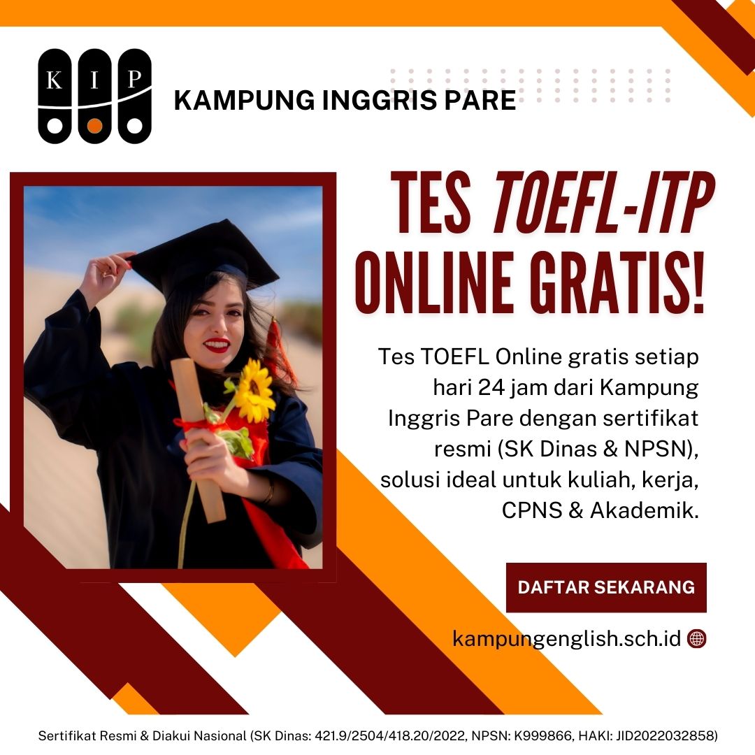 Tes TOEFL Online Gratis 24/7 – Cepat, Mudah & Bersertifikat!